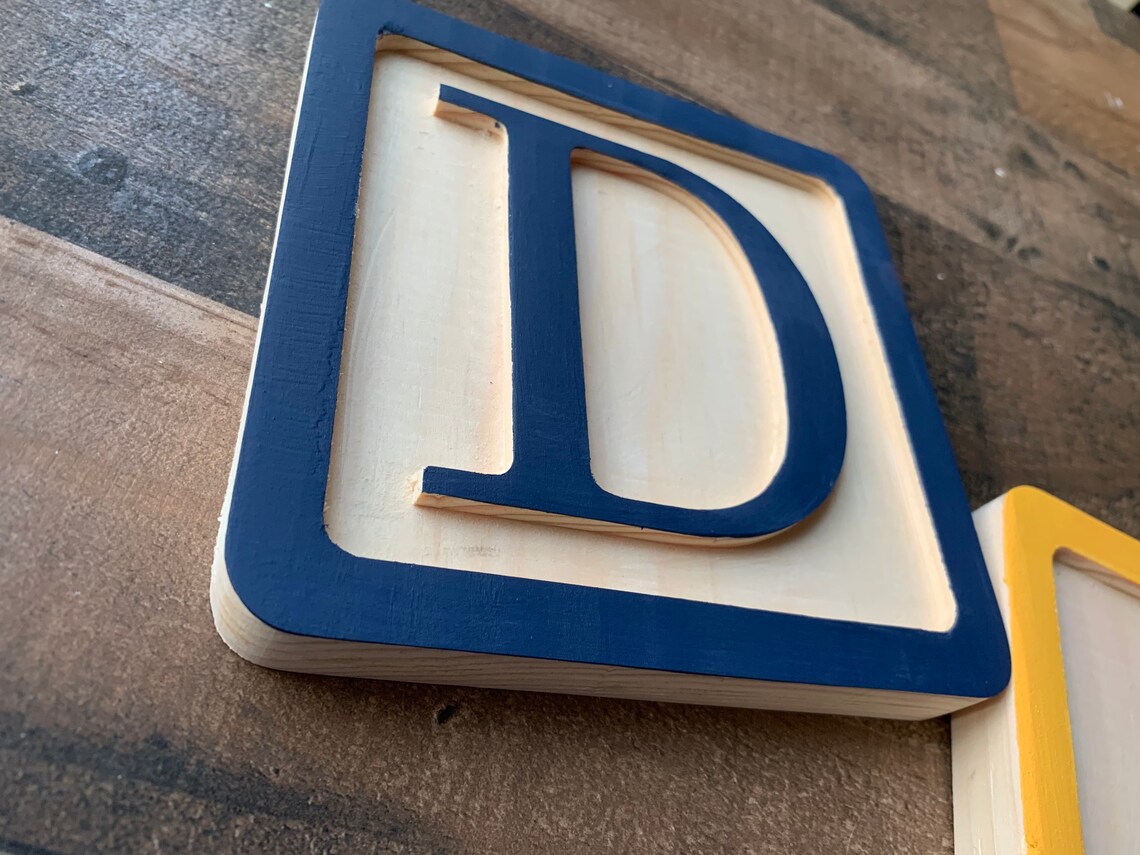 Wood Block Nursery Letters Baby Name Individual Wood | Etsy