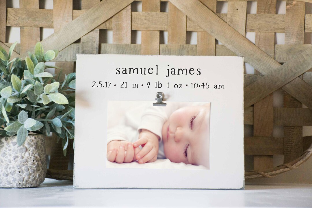 Birth Stats Picture Frame Sign, Newborn Picture Frame, New Baby Gift ...