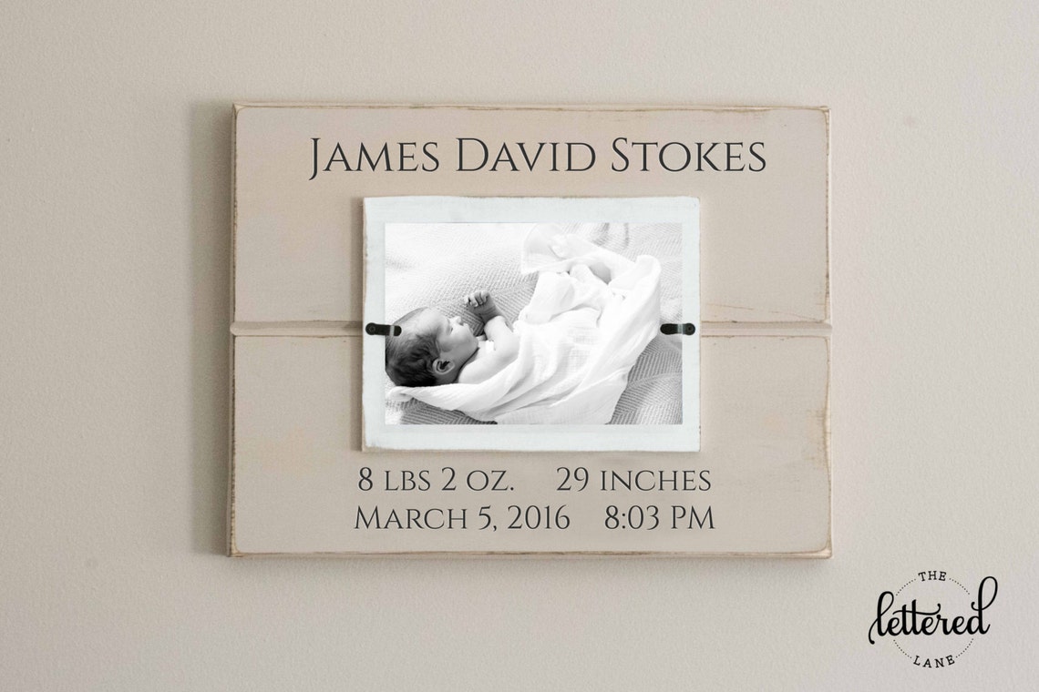 Birth Stats Picture Frame Keepsake | Etsy