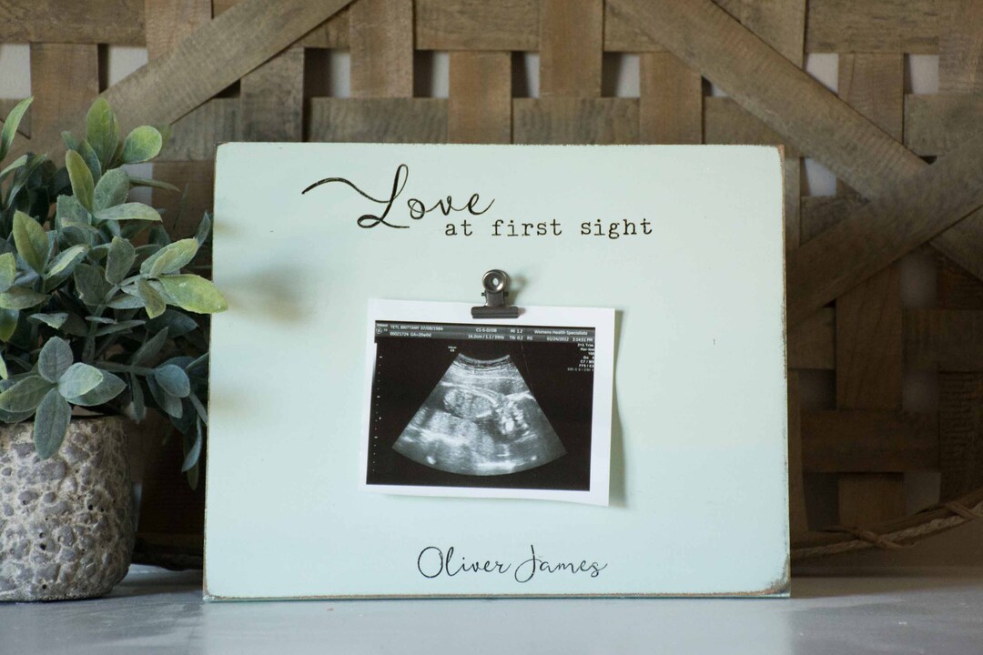 Love at First Sight Baby Frame, Ultrasound Picture Frame, Photo ...