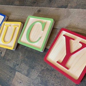 Wood Block Nursery Letters, Baby Name, Individual Wood Letters, Wooden ...