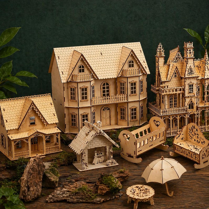 180+ Dollhouse Laser Cut Bundle | Miniature Furniture, SVG, DXF ...