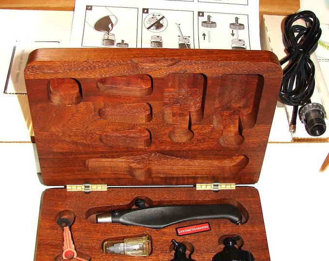 Testors Aztek A430 Airbrush Set Walnut Wood Case Versatile Professional ...