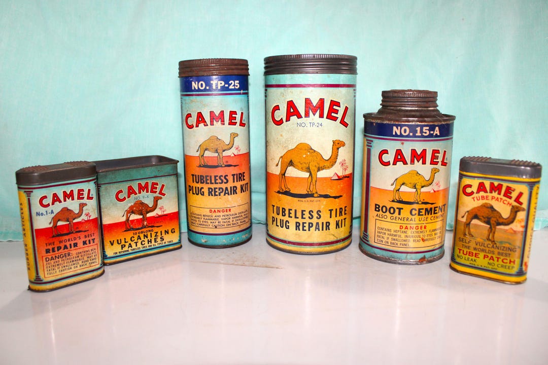 Great Vintage Collection of 6 Camel Rubber Vulcanizing Products ~ Shoe ...