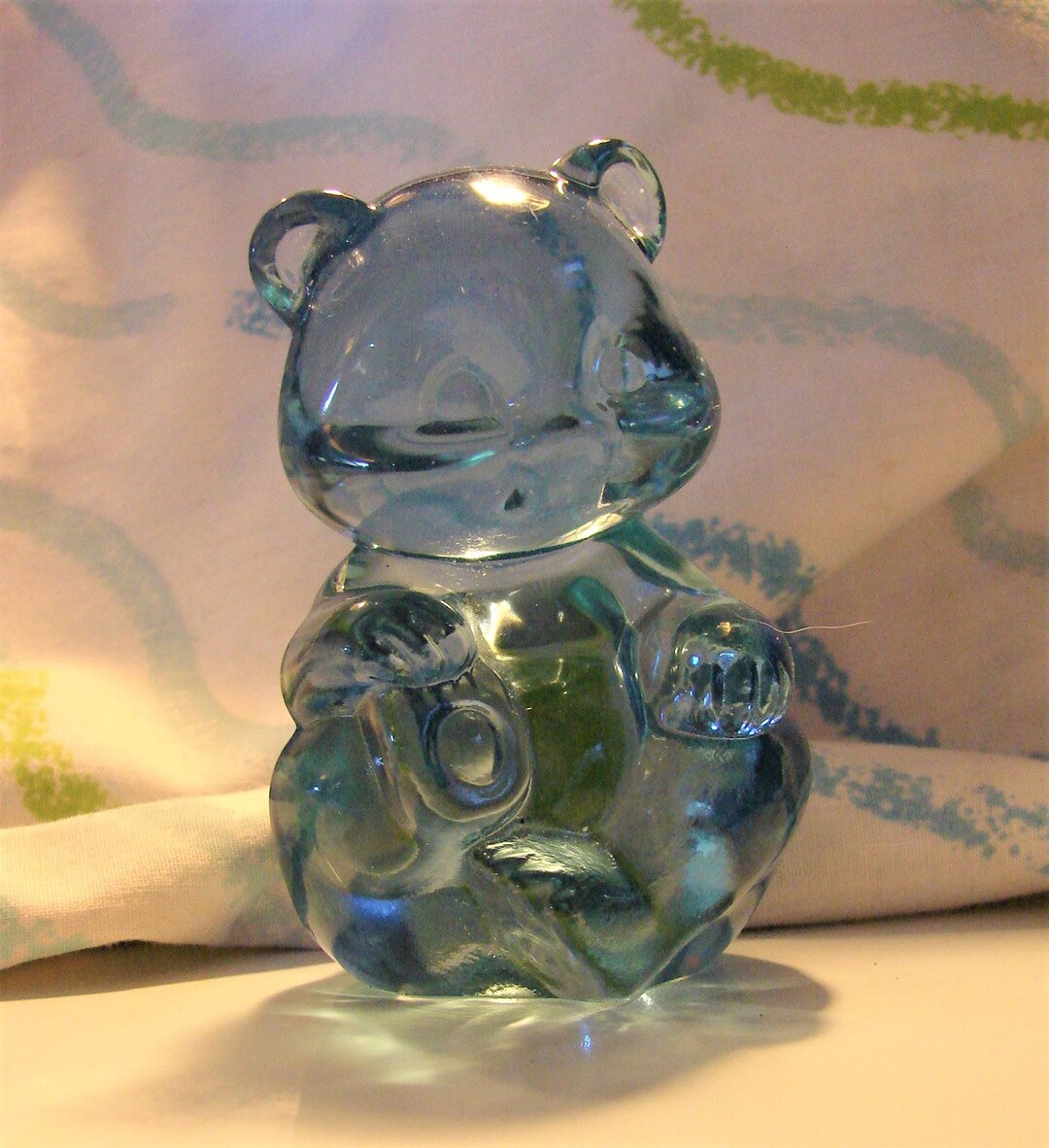 Adorable Vintage Light Blue Fenton Art Glass Bear Figurine in ...
