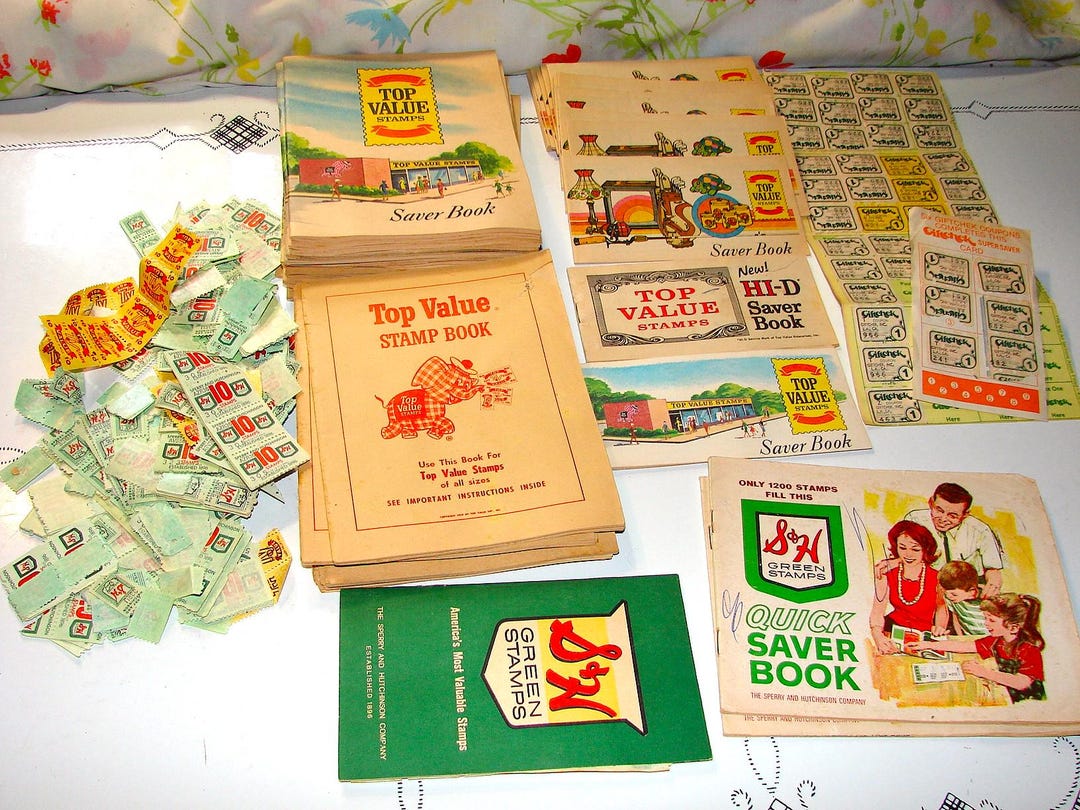 Amazing Vintage Large Lot of Grocery and Merchandise Stamp Books and ...