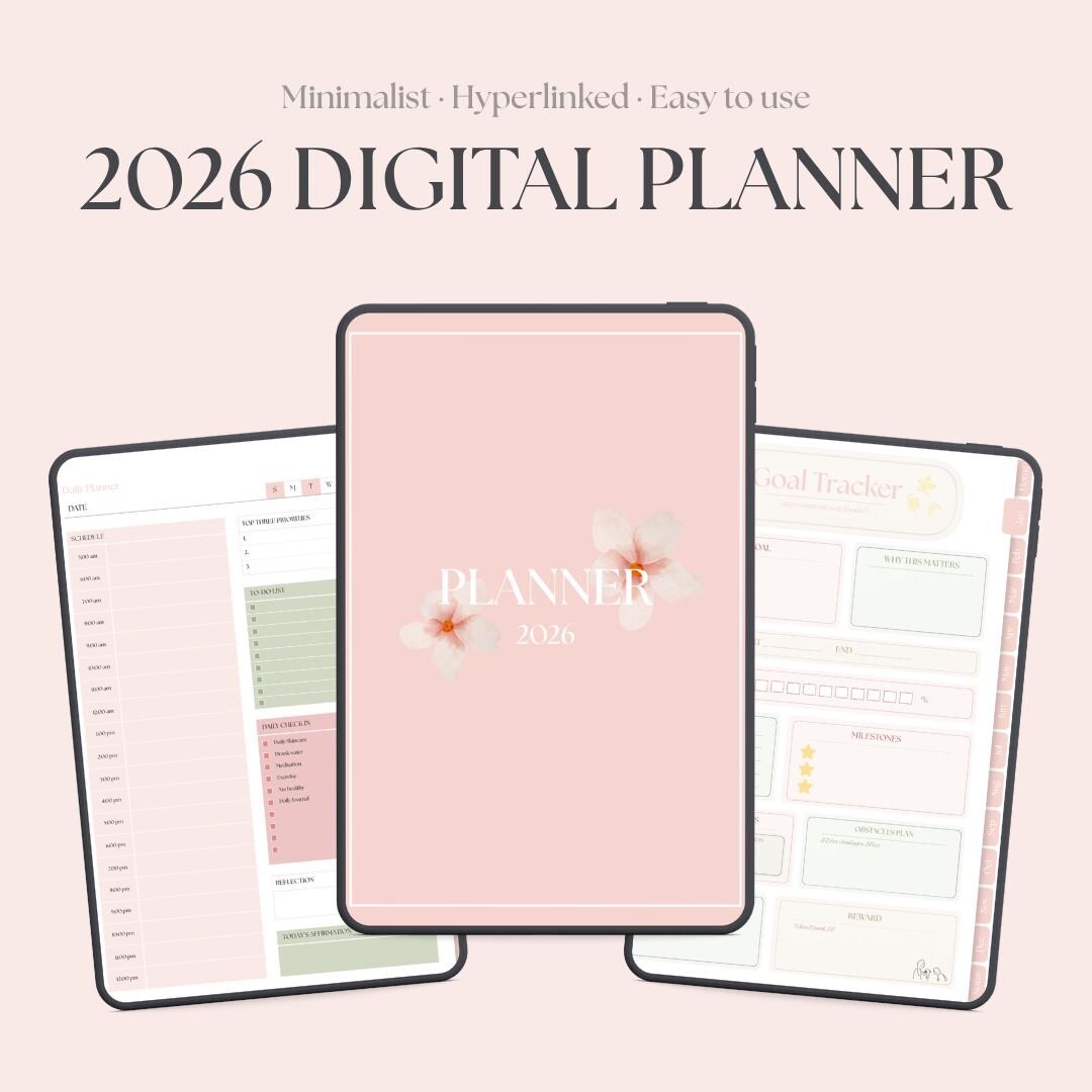 2026 Student Digital Planner | Annual Monthly Weekly Daily Planner Goal ...