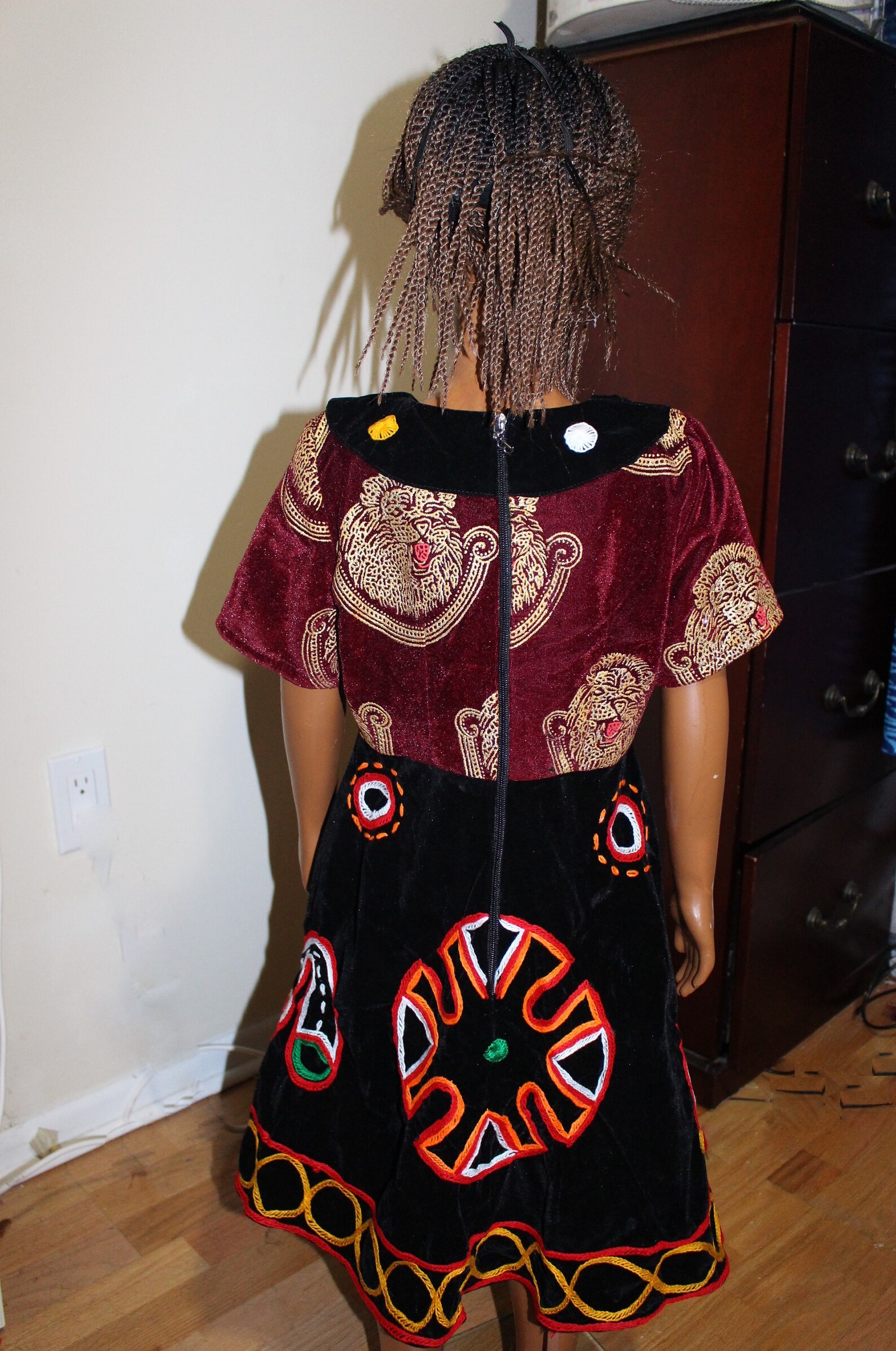 Cameroon Atoghu Hand Embroidered Dress for Little Girl 6-8 | Etsy
