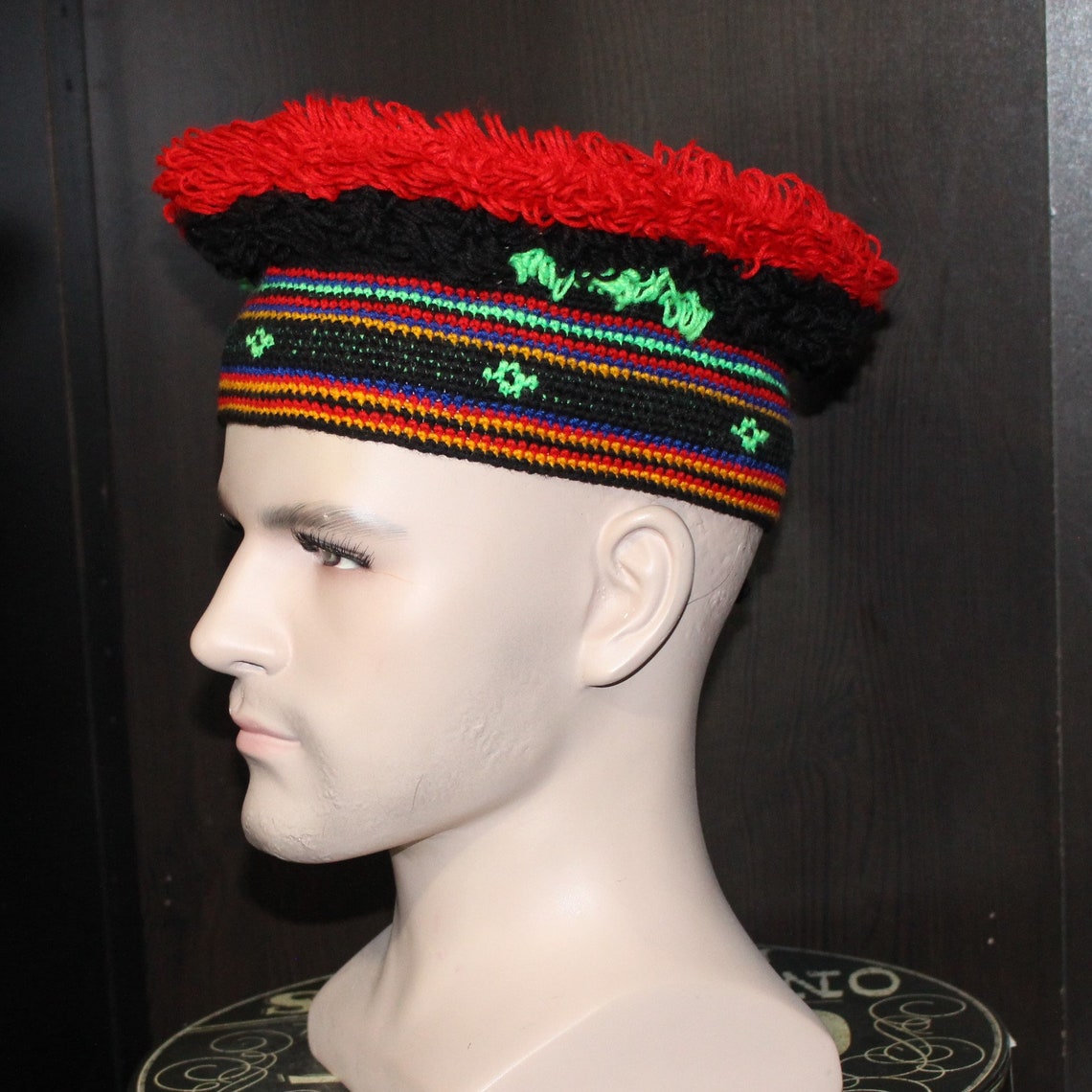 Cameroonian Hat TOGHU HAT Bamenda Hat black red green | Etsy