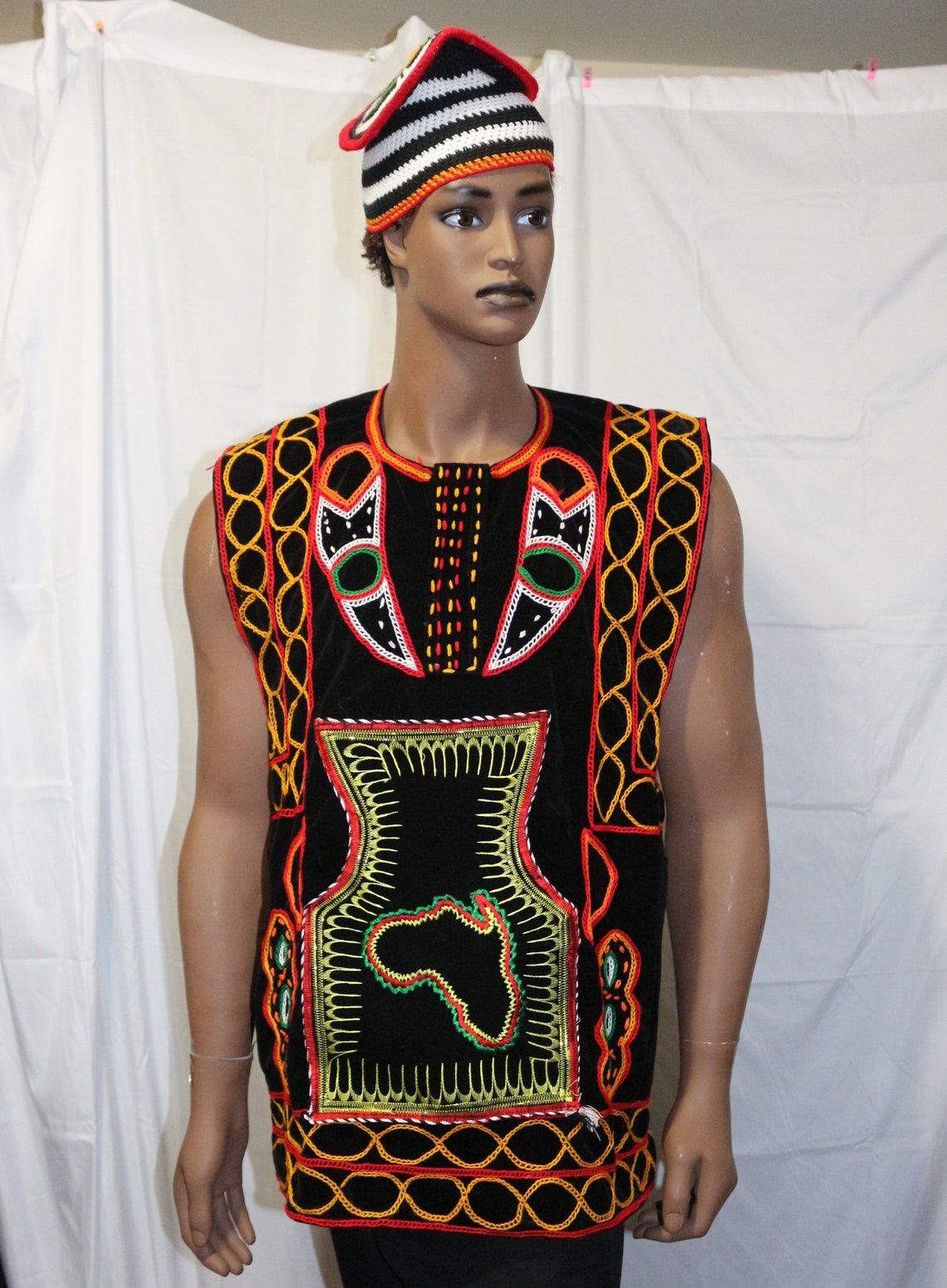 Cameroon Traditional Attire Toghu/atoghu Vest/ - Etsy