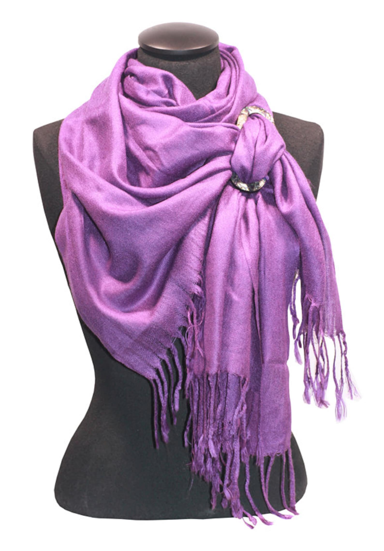 XL Paua Shell Rectangular Scarf Ring Scarf Buckle Pin - Etsy