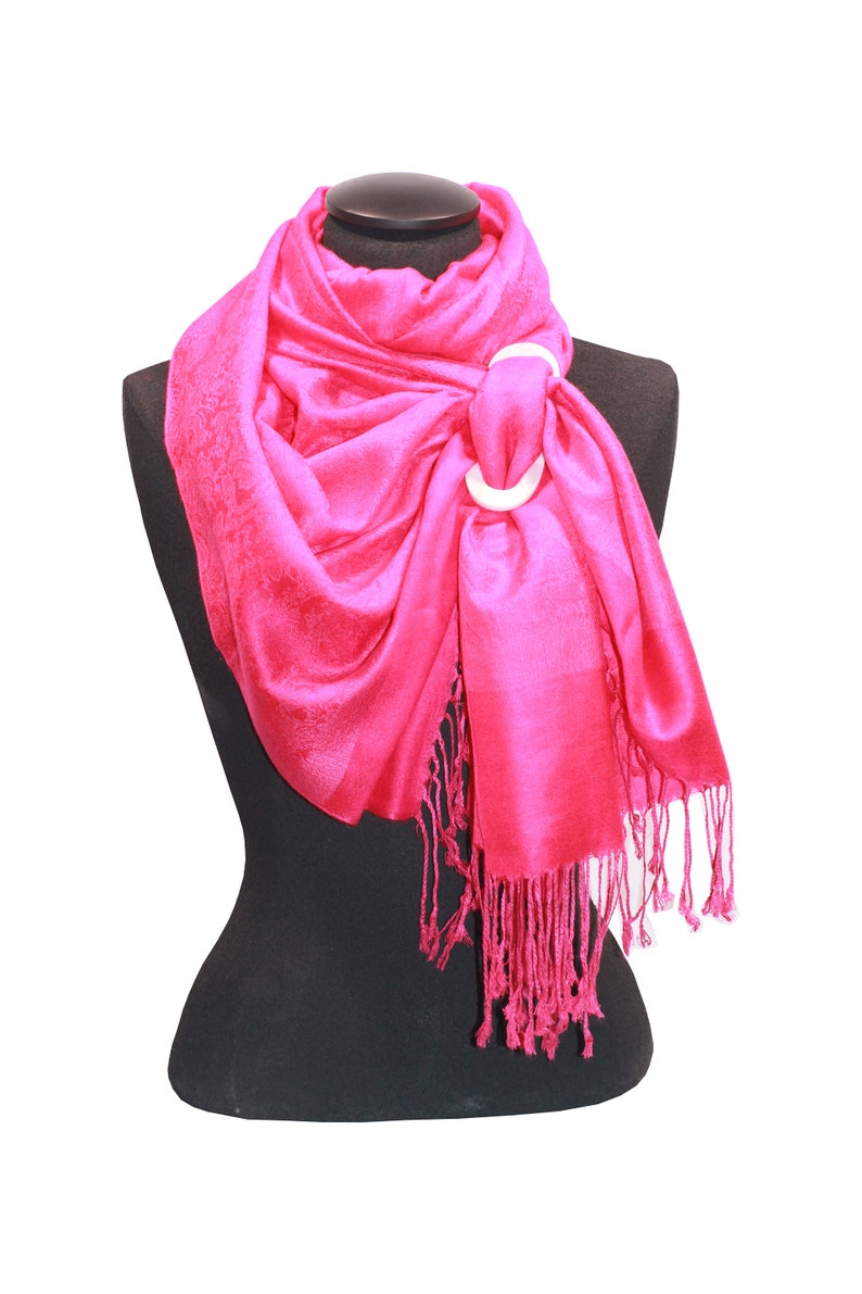 XL White Mother of Pearl Rectangular Scarf Ring Scarf Buckle - Etsy