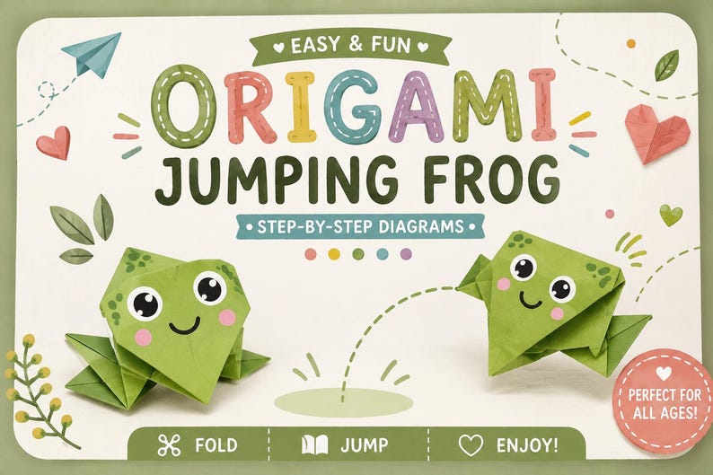 Origami Jumping Frog Instructions PDF | Easy Paper Craft | Digital ...