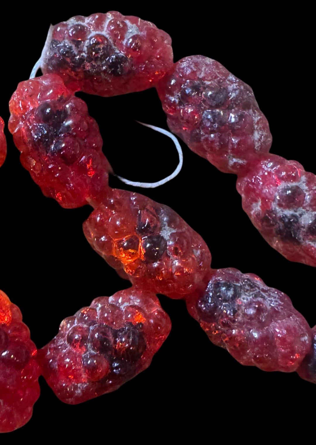 Small Oval Vintage Czech Raspberry Red Glass Beads - Etsy