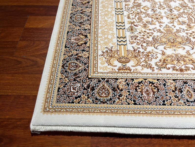 Cream Muslim Luxury Silk Prayer Rug, Islamic Pattern Janamaz, Classic ...