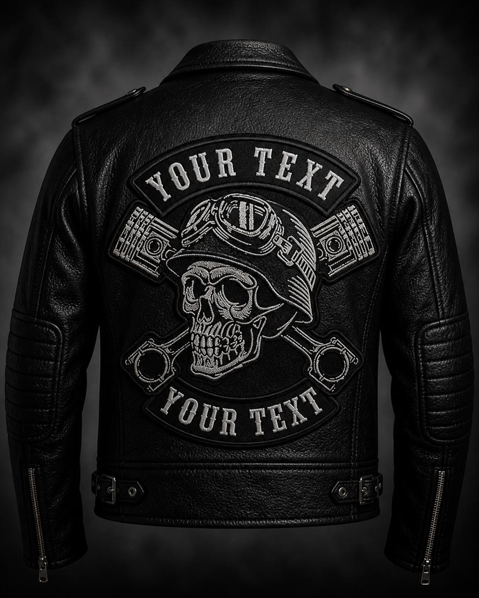 Custom Skull Piston Embroidered Patch – Personalized Motorcycle Biker ...