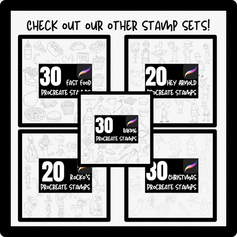 Procreate Stamp Set| Doodle | Clipart Stamps, iPad Drawing Pack ...