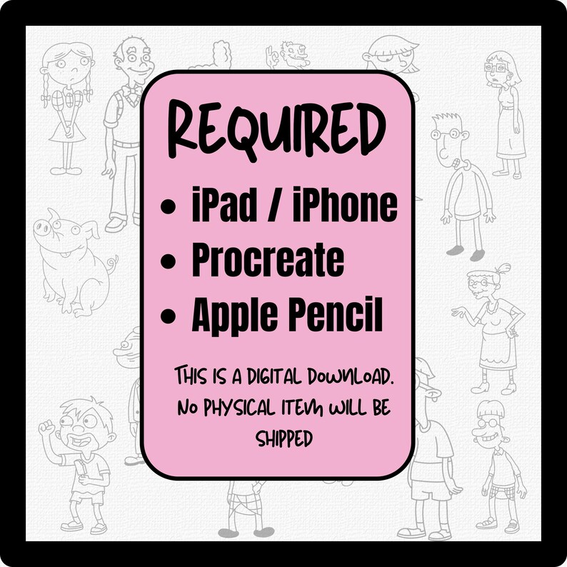 Procreate Stamp Set| Doodle | Clipart Stamps, iPad Drawing Pack ...