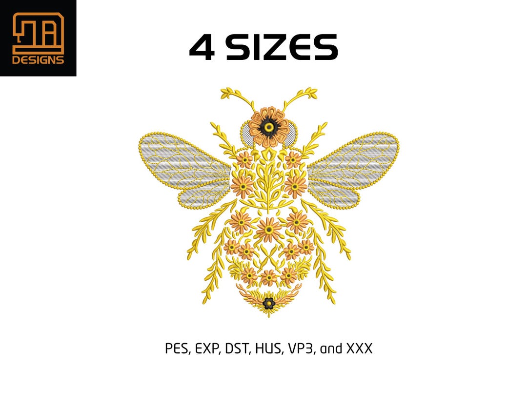 Comb Honey Bee Embroidery Sunflower Design Bug File Bee Pes - Etsy