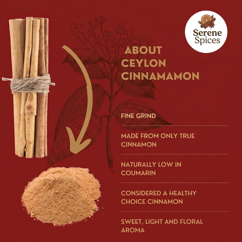 100% Organic Ceylon Cinnamon Powder | Hand-ground Sri Lankan Spice (50g ...