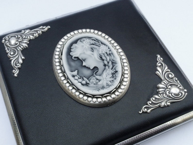 Victorian Gothic Cigarette Case Lady Cameo Black Cigarette | Etsy