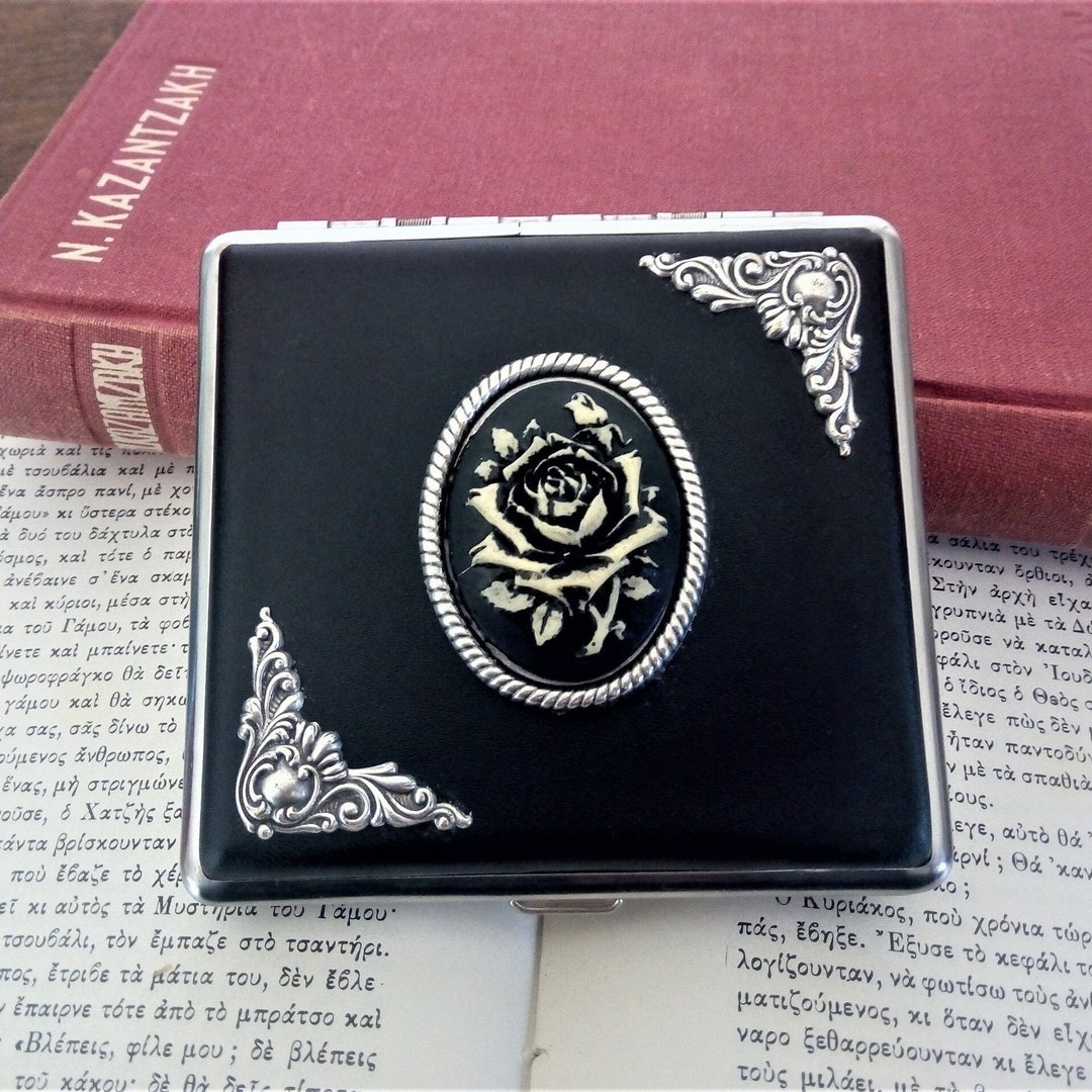 Gothic Cigarette Case Black Rose Cigarette Case Romantic Cigarette Case ...