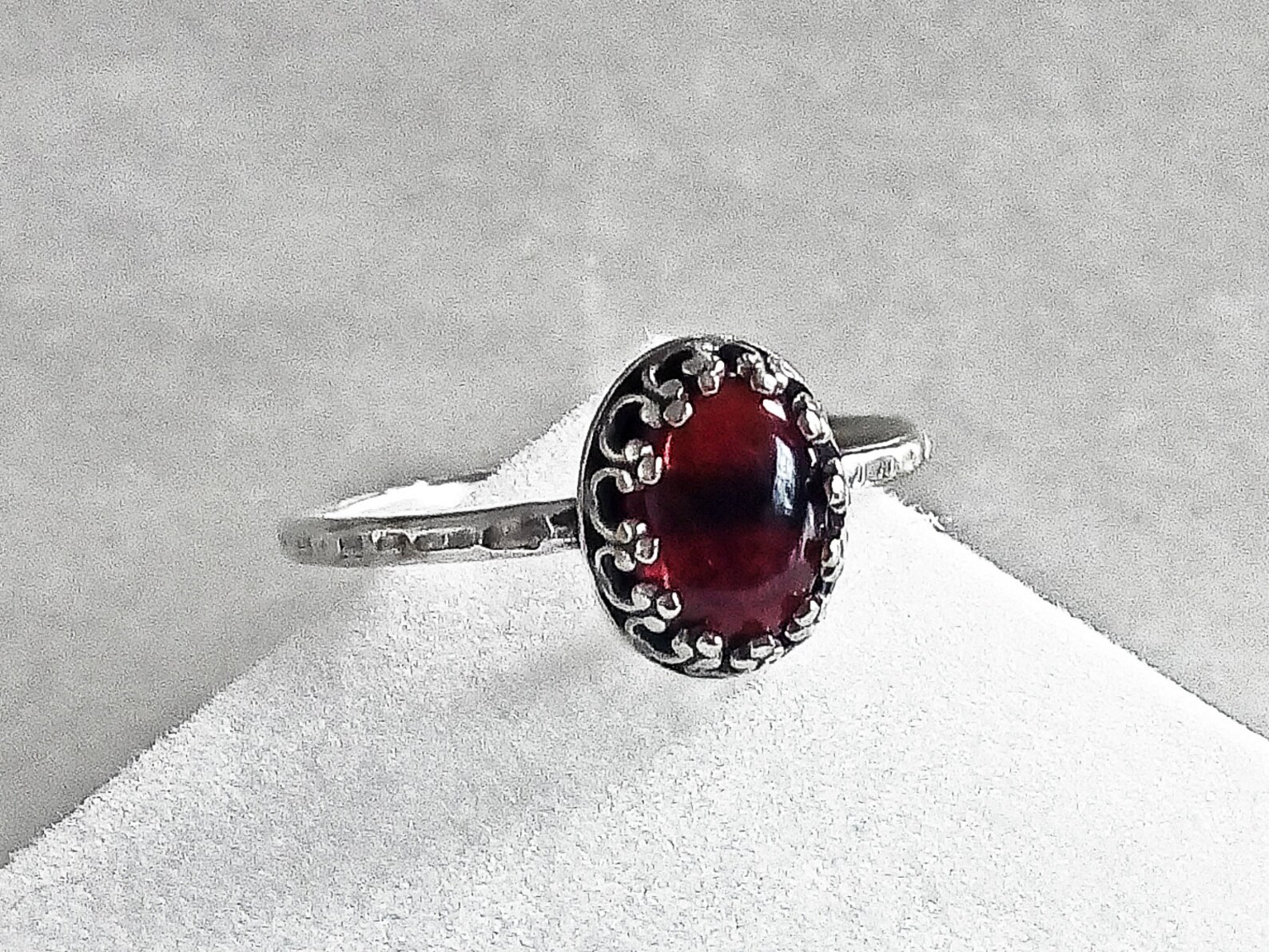 Sterling Silver Garnet Ring Red Ring Red Stone Ring Red Garnet | Etsy