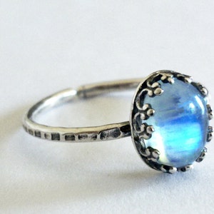 Sterling Silver Moonstone Ring, Stackable Ring, Victorian Gothic Ring ...