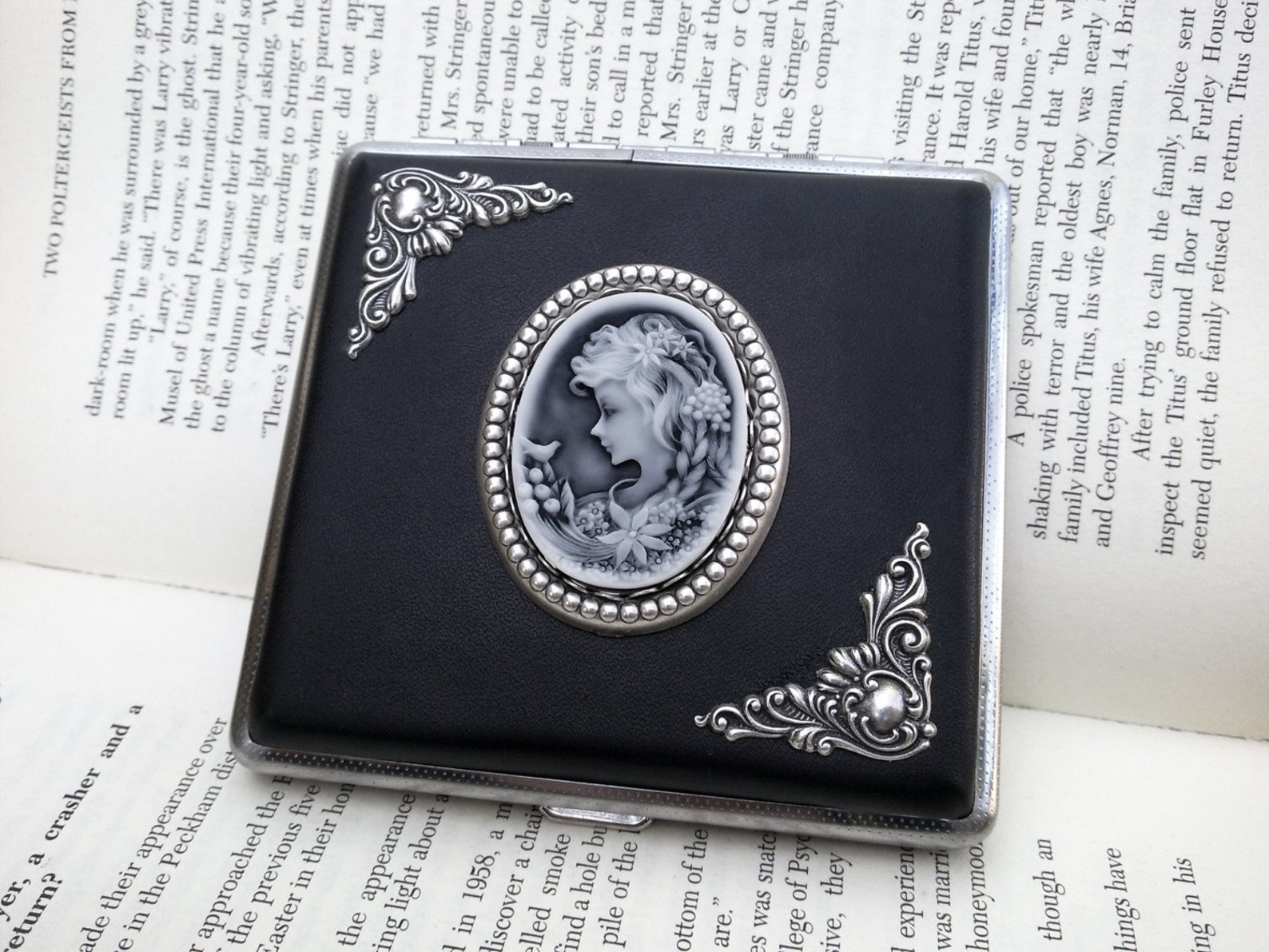Victorian Gothic Cigarette Case Lady Cameo Black Cigarette | Etsy