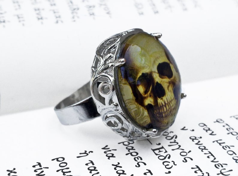 Gothic Locket Necklace Skull Locket Skull Pendant With - Etsy