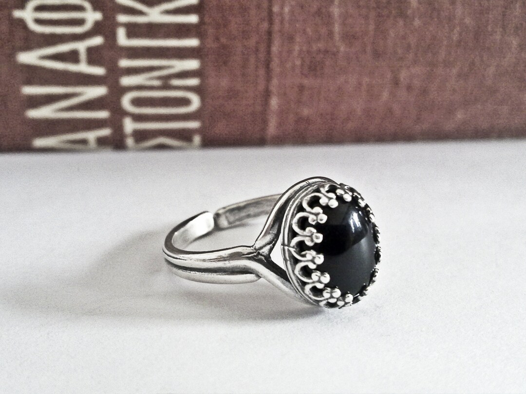 Black Onyx Ring Black Stone Ring Onyx Jewelry Black Gemstone Ring ...