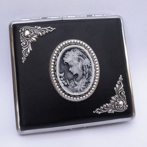 Victorian Gothic Cigarette Case Lady Cameo Black Cigarette Case ...