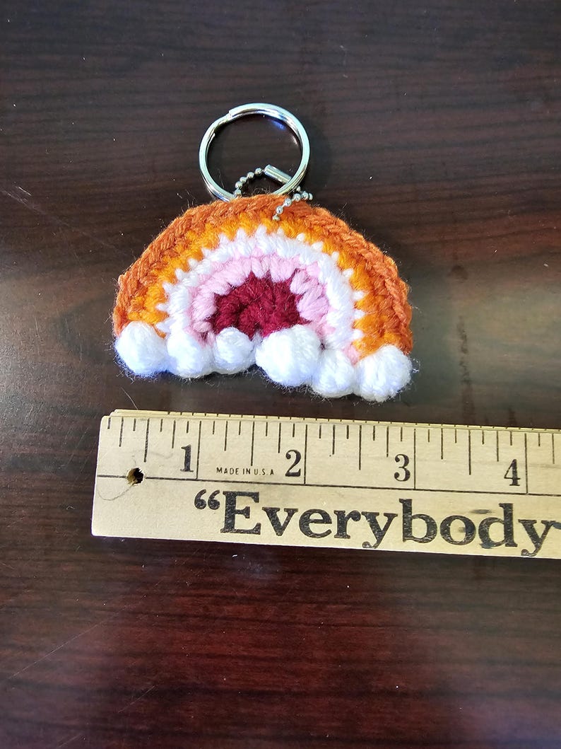 Crochet Pride Flag Pin or Rainbow Keychain, Handmade Accessory - Etsy