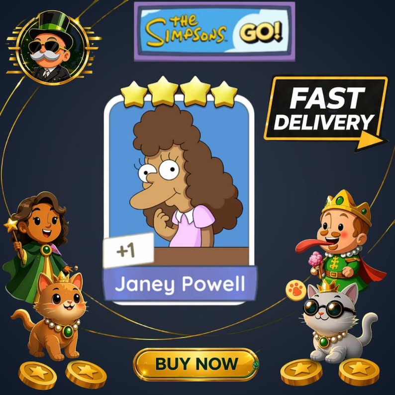 Monopoly GO! Janey Powell Sticker | Set 12 | 4 Stars | Simpsons Album ...