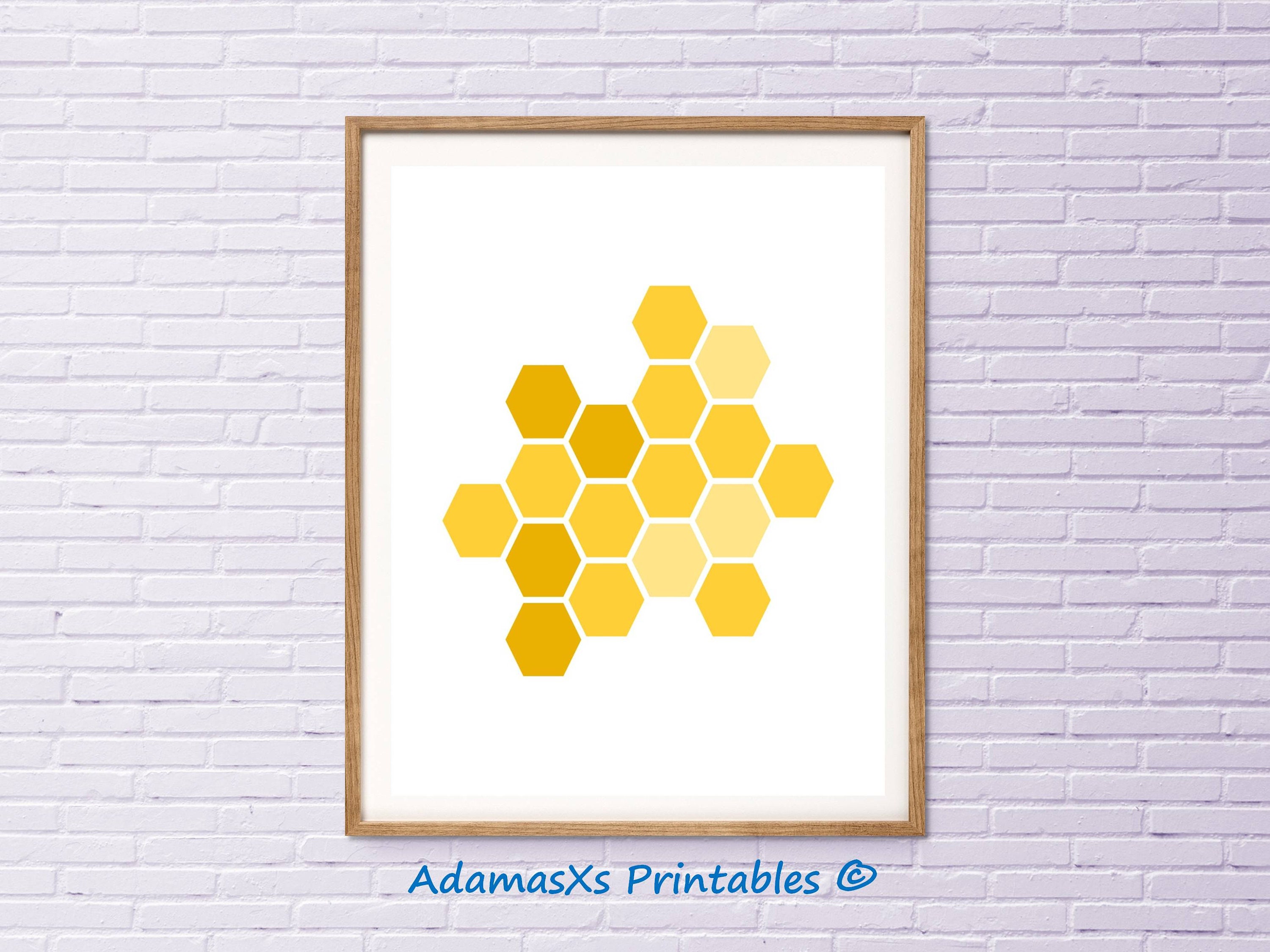 Honeycomb Print, Beehive, Honey Print, Rosh Hashanah, Honey Poster ...