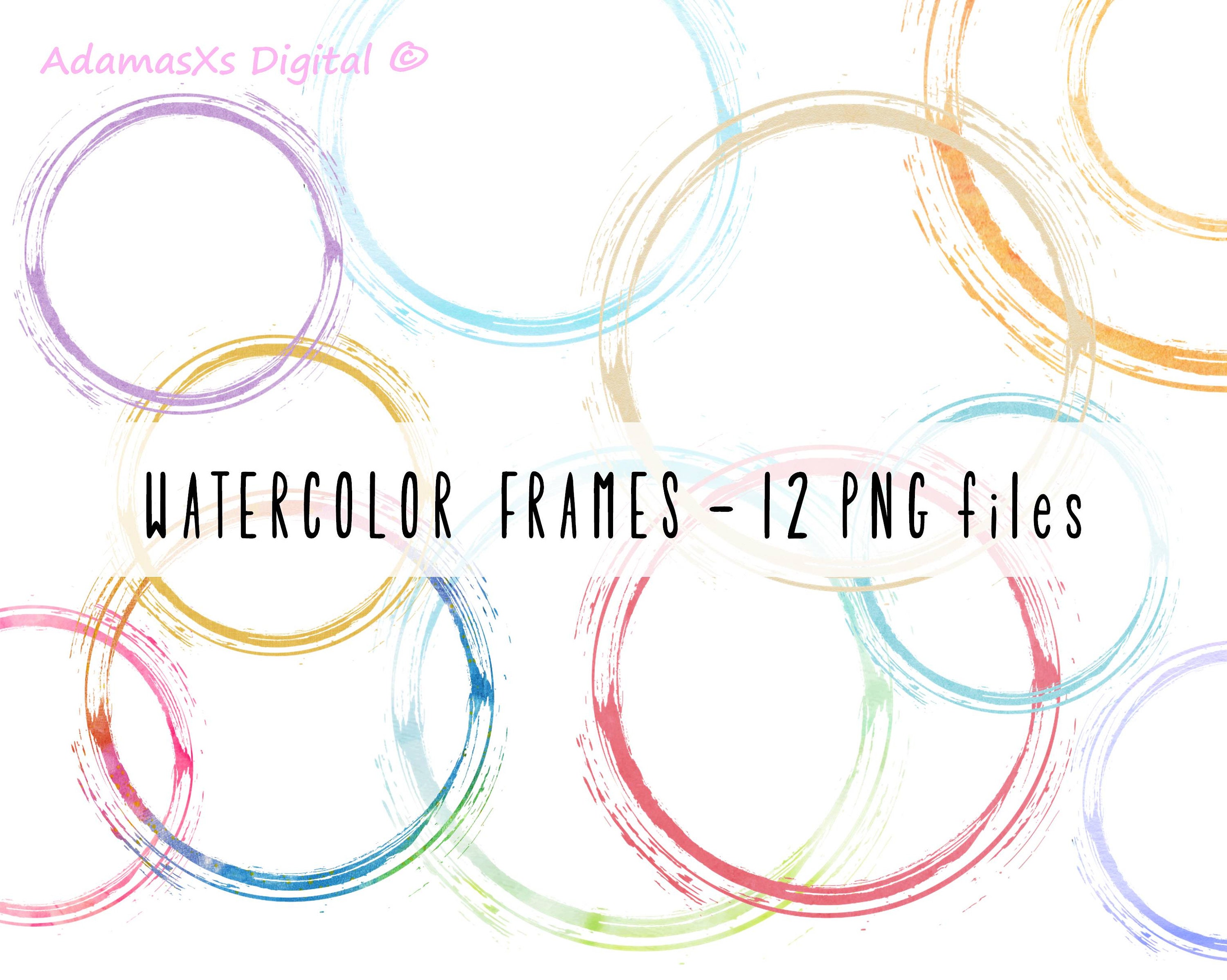 Frame Clipart, Watercolor Texture, Circle Clipart, Watercolor Circle ...
