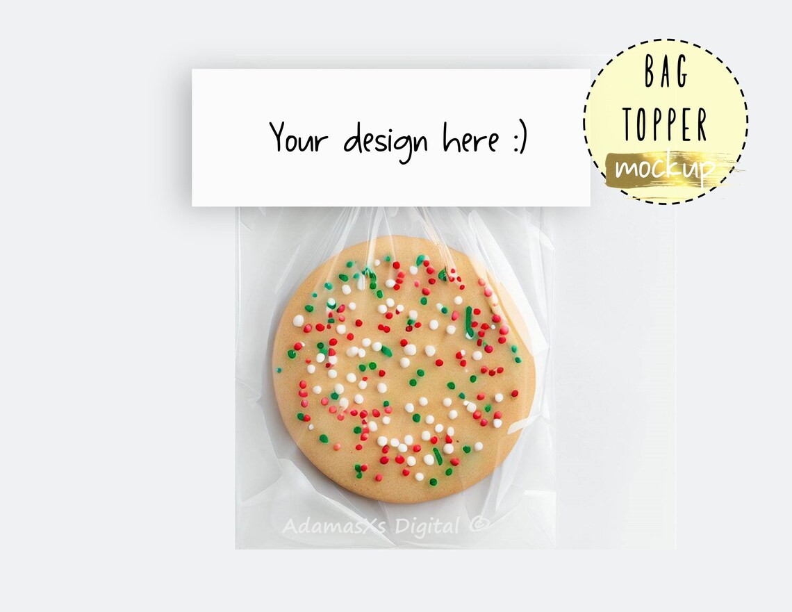 Treat Bag Mockup, Favor Mockup, Bag Topper Mockup, Christmas Favor Tag ...