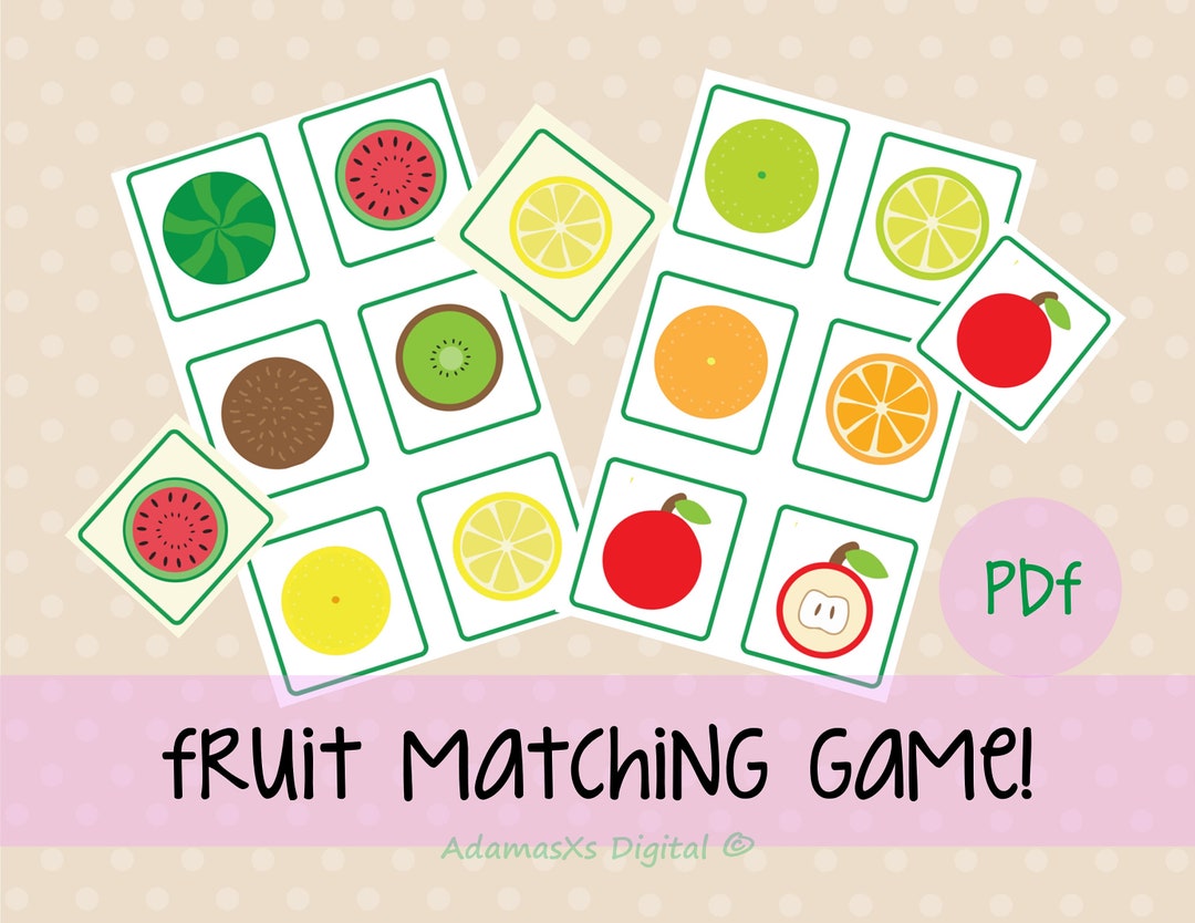 Fruit Matching Game, Fruit Slices Matching Activity, Part to Whole ...