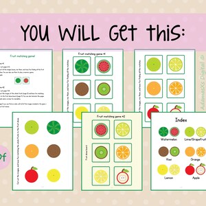 Fruit Matching Game, Fruit Slices Matching Activity, Part to Whole ...