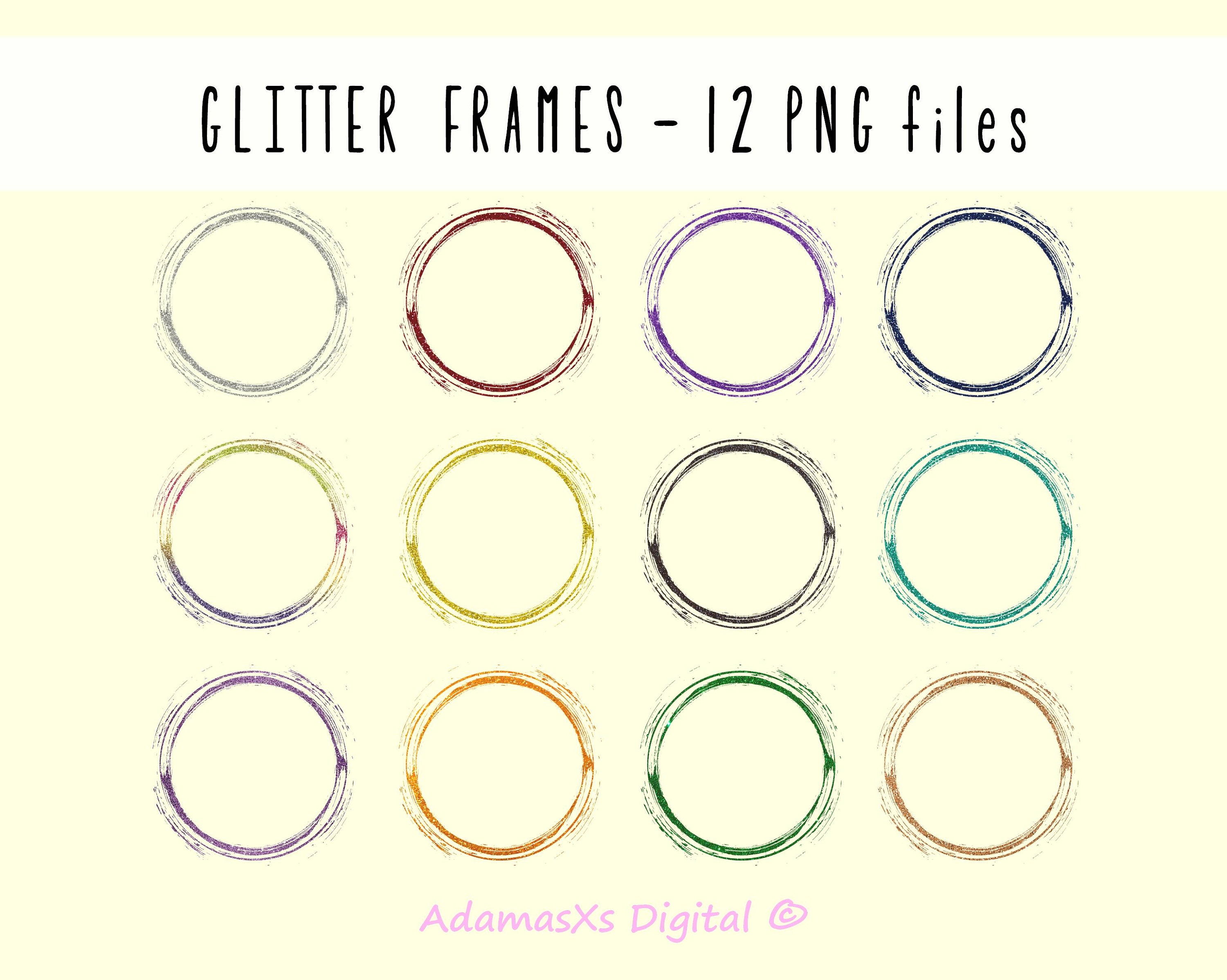 Frame Clipart Glitter Clipart Glitter Texture Circle - Etsy