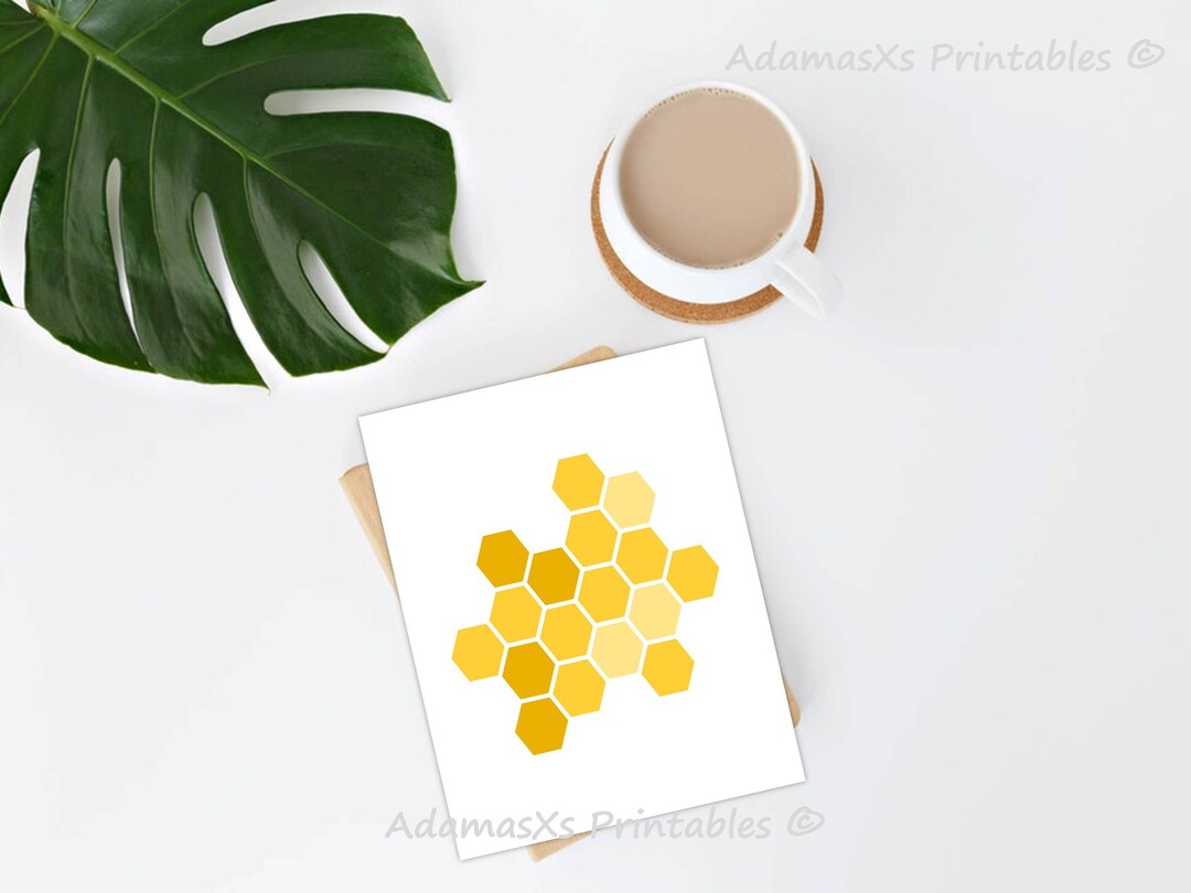 Honeycomb Print, Beehive, Honey Print, Rosh Hashanah, Honey Poster ...