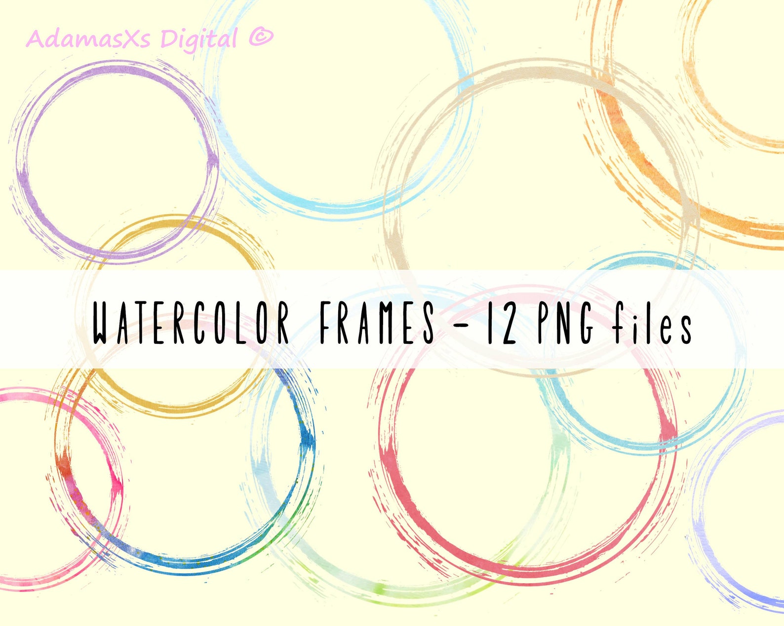 Frame Clipart, Watercolor Texture, Circle Clipart, Watercolor Circle ...