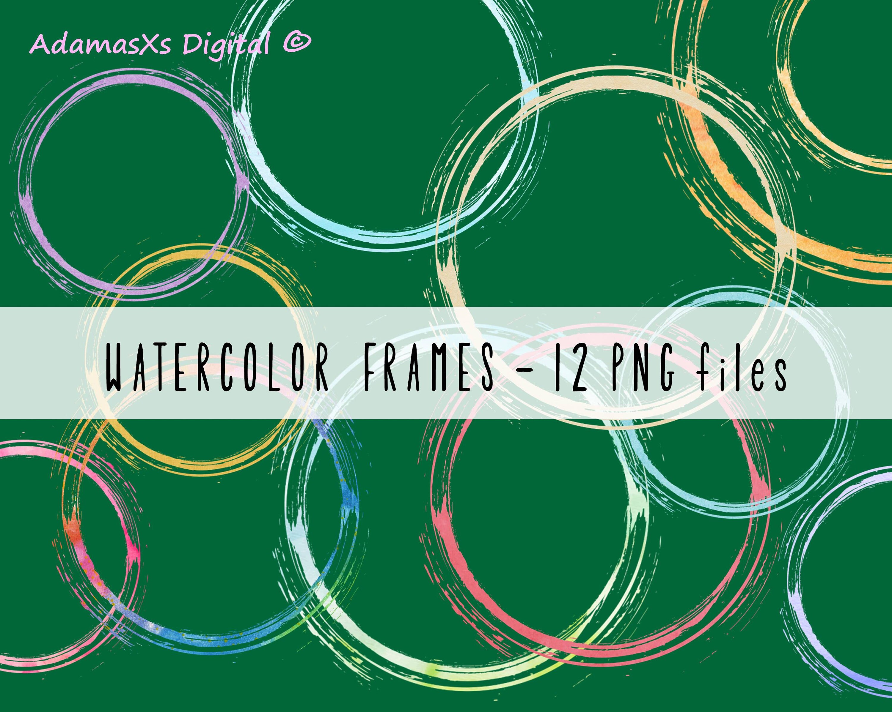 Frame Clipart, Watercolor Texture, Circle Clipart, Watercolor Circle ...