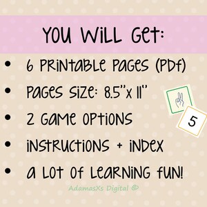 Numbers Matching Game, Preschool Matching Activity, Counting Activity ...