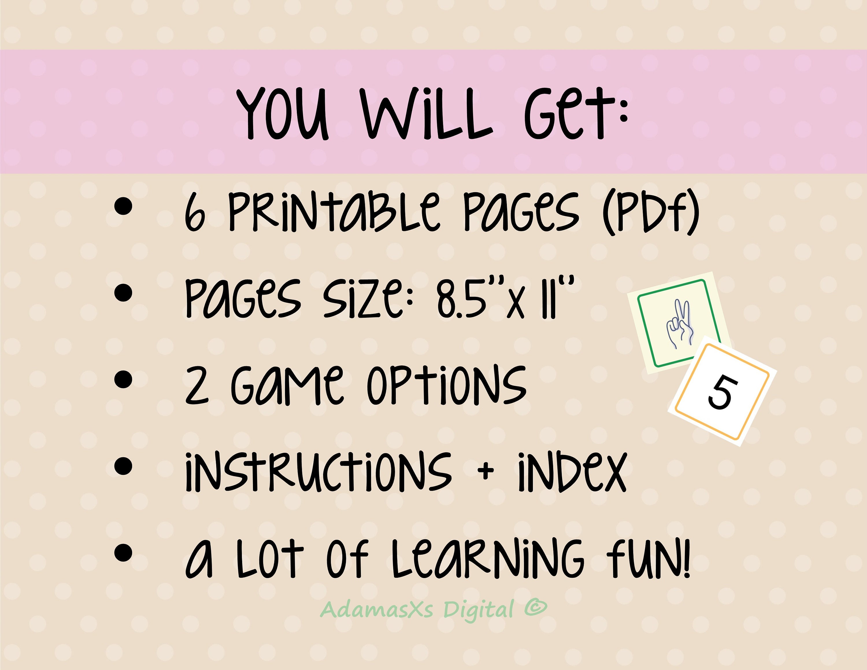 Numbers Matching Game, Preschool Matching Activity, Counting Activity ...