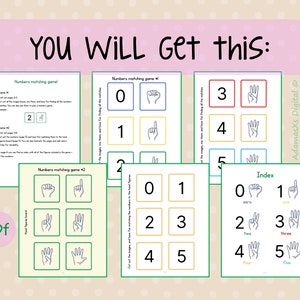 Numbers Matching Game, Preschool Matching Activity, Counting Activity ...