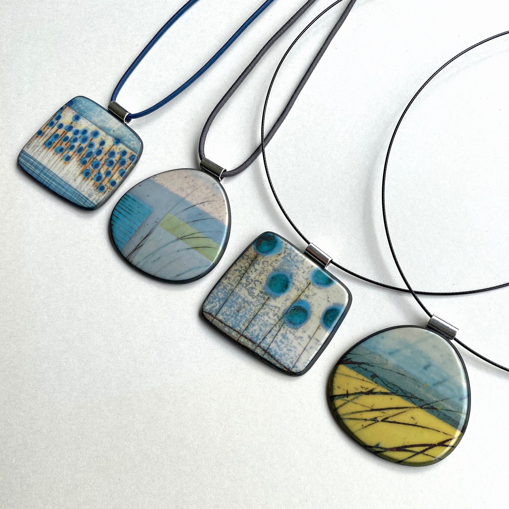Colourful Statement Porcelain Ceramic Necklace, Handmade Pendant ...