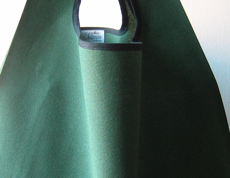 Dark Green Men Lunch Bag Made in Cotton / Green Tote Bag / Capacious ...