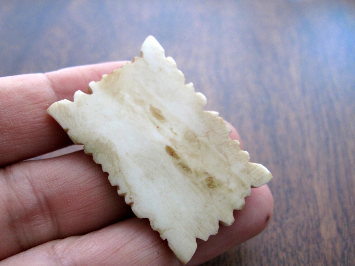 Antiqued Look Amazing Detail Hand Carved Green Man Buffalo Bone ...