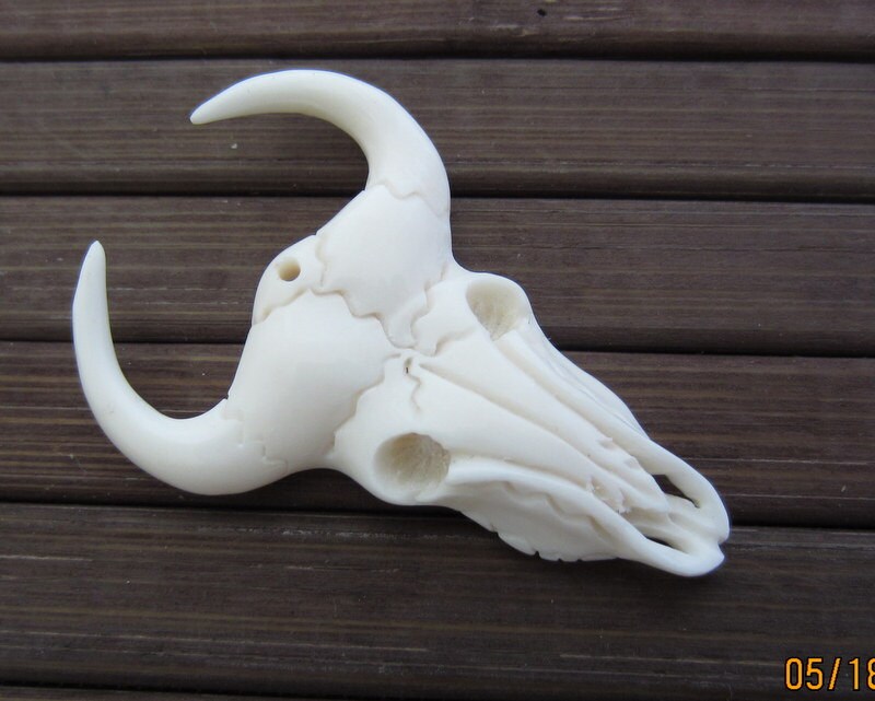 Hand Carved Bison Head Drill Buffalo Bone Carving Jewelry | Etsy